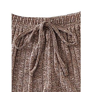 SOLY HUX Women's Button Front Ribbed Knit Tank Top and Shorts Pajama Set Sleepwear Lounge Sets Mocha Brown S