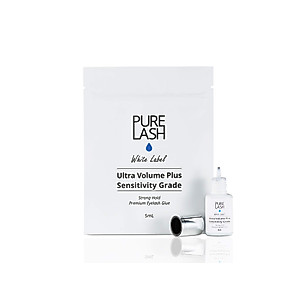 Most Sensitive Eyelash Extension Glue / Pure Lash / White Label / 5 Milliliter / 2-3 Seconds Drying Time / Retention 4-5 Weeks / Professional Use Only / Sensitivity Grade Adhesive