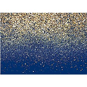 CYLYH 7X5FT Blue and Gold Backdrop Golden Spots Backdrop Vinyl Photography Backdrop Vintage Astract Background for Family Birthday Party Newborn Studio Props D595