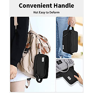 Sooez Big Capacity Pencil Pen Case, [Material Upgraded] Canvas Pencil Pouch Large Pencil Bag Organizer, Separate Compartments Easy Grip Handle, Aesthetic Supply for School Teens Adults, Black