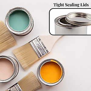 Cornucopia Metal Paint Cans with Lids (1/2 Pint Size, 6-Pack), 1-Cup Capacity Empty Unlined Half Pint Paint Pails