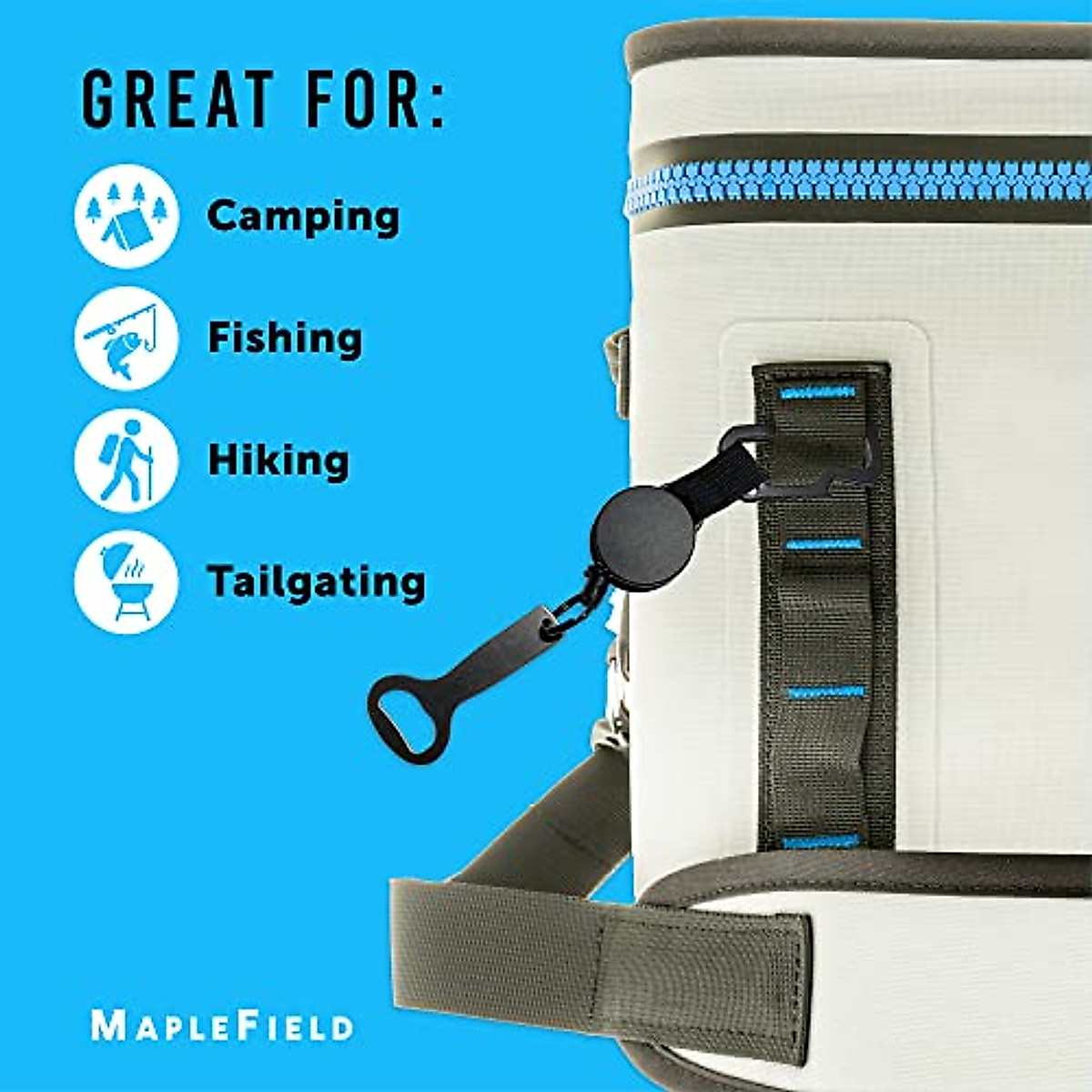 Retractable Bottle Opener with Carabiner Clip - Portable Cooler Bottle Opener Camping Accessories - Retractable Hand Strap Bottle Opener - Backpack Clip on Bottle Opener - Speed Beer Opener