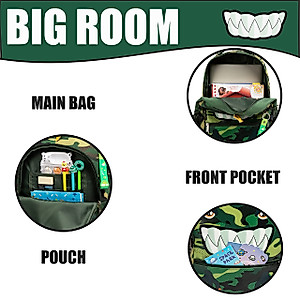 MYHSBYO Dinosaur Rolling Backpack Boys Kids Rolling Backpack with Wheels for Boys Wheeled Backpack Carry on Luggage Bookbag with Roller Set for Elementary