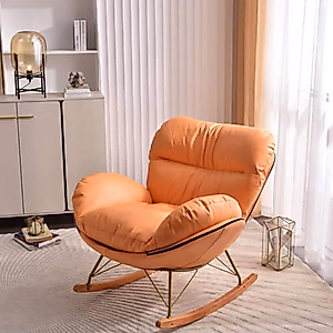 BREAUX Egg Rocking Chair with Cushion for Front Porch,Modern Rocker Chair for Balcony,Outdoor Patio Rocking Chairs(A)