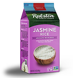 Ralston Family Farms Jasmine White Rice, 24 oz Carton: 6 Pack, American Grown, Non-GMO, Naturally Gluten Free
