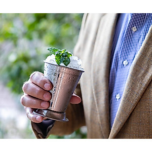 Mint Julep Cups: Stainless Steel Glasses, Set of 4, Metal 12 oz Cocktail Glasses, Party Supplies (4)
