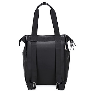 Kah&Kee Feaux Leather Convertible Backpack Tote Bag Casual Travel Daypack 2way for Women Man (Tan Pink)