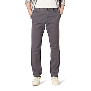 Amazon Essentials Men's Slim-Fit Wrinkle-Resistant Flat-Front Chino Pant, Charcoal, 34W x 30L