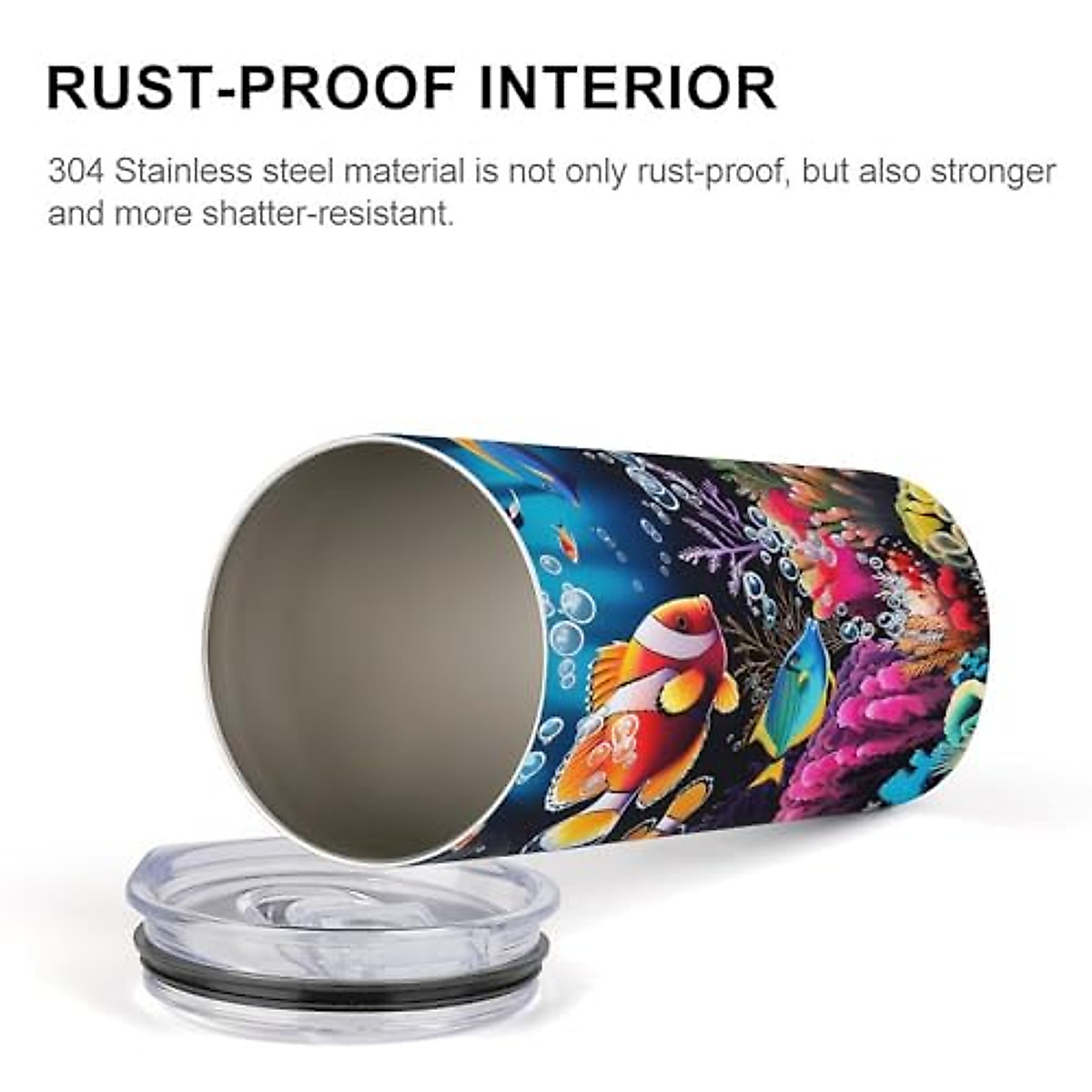 Tropical Fish Funny Coffee Mug Stainless Steel Travel Insulated Tumbler Double Wall Water Cup 10 Oz