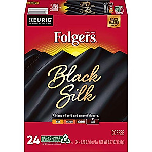 Folgers Black Silk Dark Roast Coffee, 96 Keurig K-Cup Pods