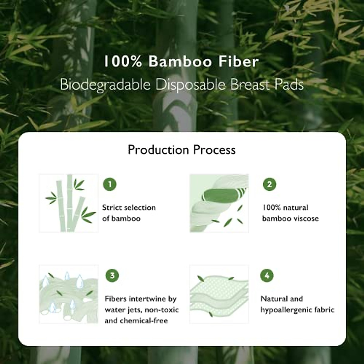 Momcozy Bamboo Fiber Disposable Nursing Pads, 100% Natural Materials and 100% Biodegradable, Skin Contacts Only Most Natural Materials, for Sensitive Skin, Individually Packaged（80 Count）