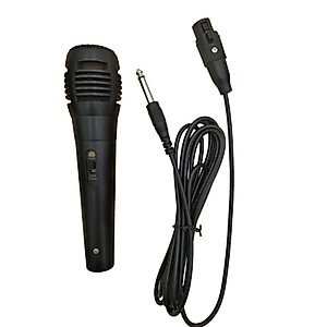 Floralby Handheld 6.5mm Wired Uni-Directional Dynamic Karaoke Microphone with Audio Cable - Black