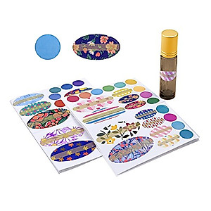 Essential Oil Bottle Kit - Includes: 10x Amber Brown Essential Oil Bottle (1/3 oz - 10 ml), 1x Tool for Opening/Sealing Bottles, 78x Label (4 Sizes), 1x Mini Dropper + 1x Mini Funnel for Easy Filling