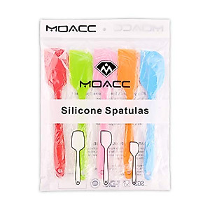 Silicone Spatulas, 8.5 inch Small Rubber Spatula Seamless One Piece Design Heat Resistant Non-Stick Flexible Scrapers Baking Mixing Tool (5 Pieces)