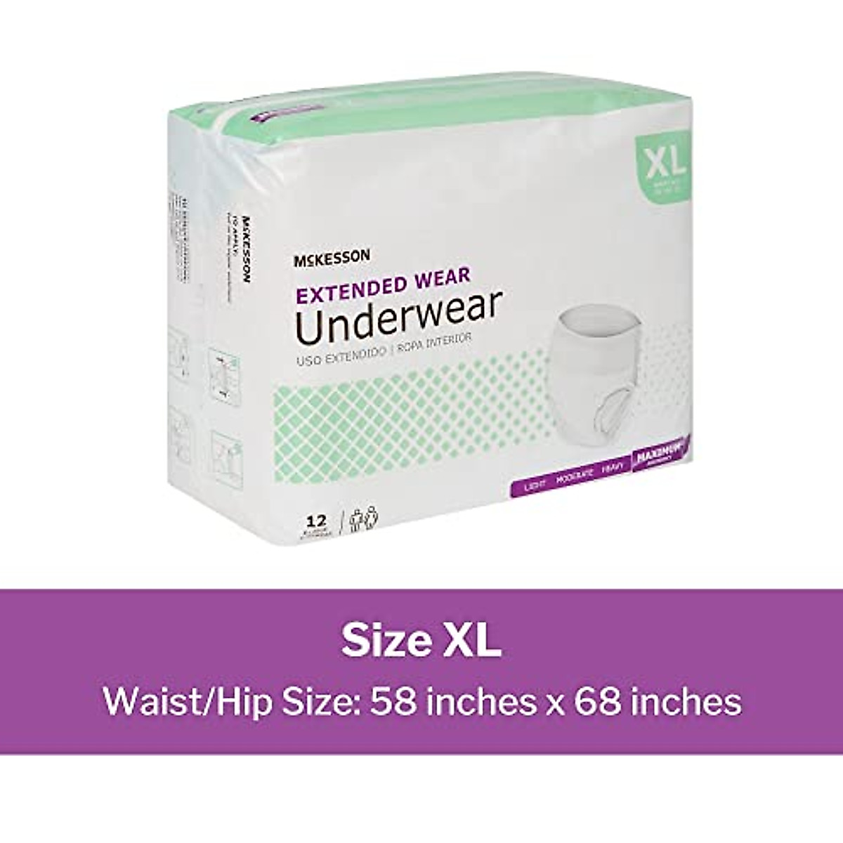 McKesson Extended Wear Underwear, Incontinence, Maximum Absorbency, XL, 48 Count