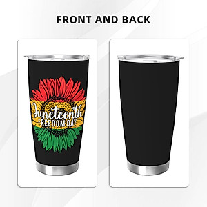 SDERDZSE Juneteenth Day Freedom 1865 Tumbler 20oz Coffee Cup Insulated Tumblers Stainless Steel Tumbler With Lid Coffee Travel Mug For Home Outdoor