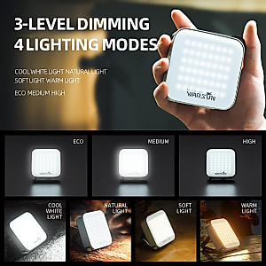 WARSUN LED Camping Lantern 1000LM, Rechargeable Camping Lantern 6000mAh, 4 Light Modes, IPX5 Water-Resistant, Solar Tent Light for Power Outages, Emergency, Hurricane, Home, Hiking