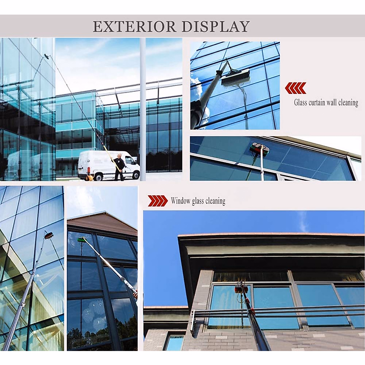 Water Fed Pole Kit, Window and Solar Cleaning Pole w/Water Fed Telescopic Brush/Brush Window and Solar Panel Cleaning System Windows Cleaning & Washing Tool (3.6M-9M),30FT/9M