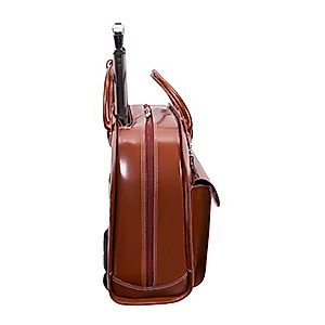 McKlein Women's EDGEBROOK Wheeled Non-Detachable Briefcase, Brown, 17"x6"x13.5"