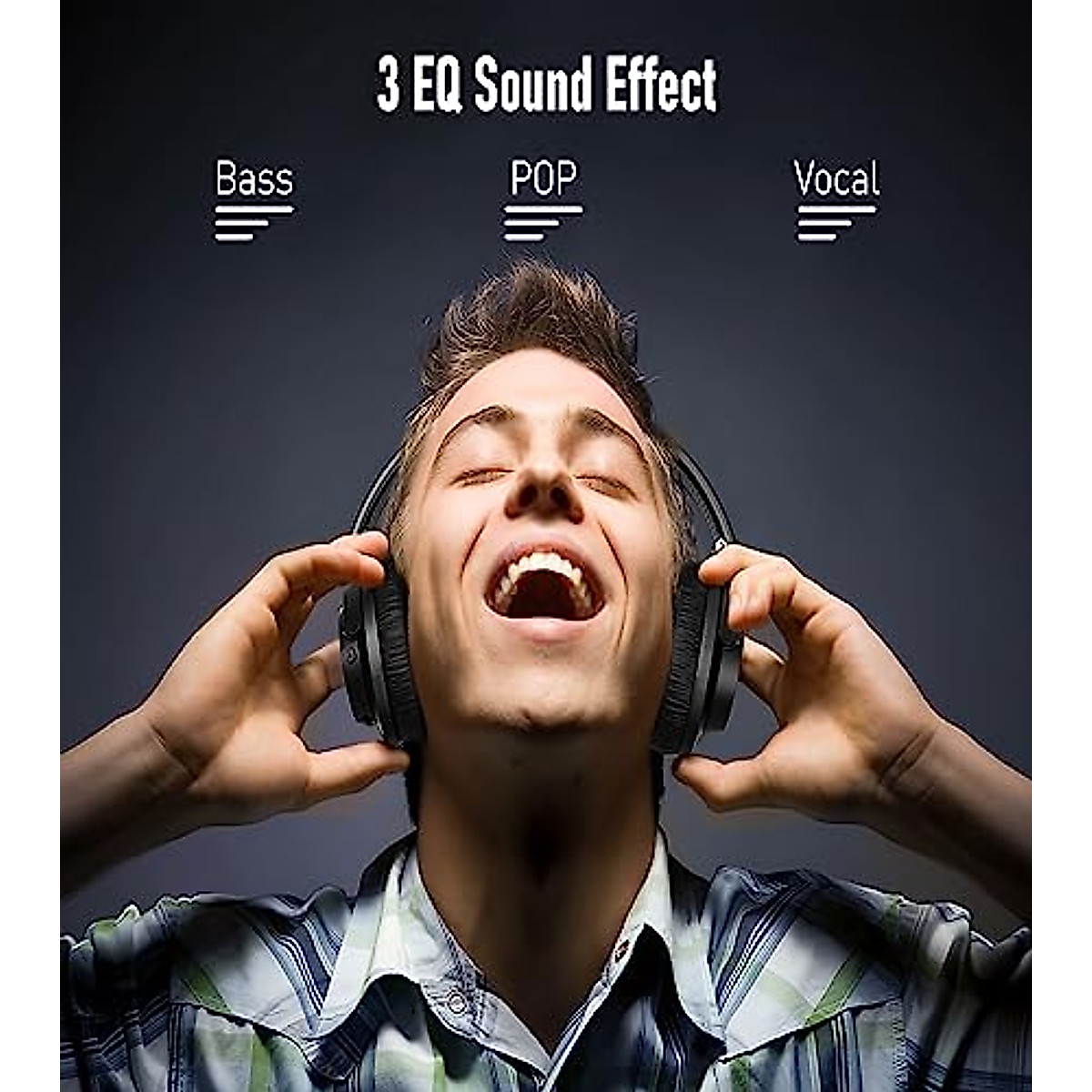 Headphones Wireless Bluetooth 70 Hours Playtime Bluetooth Headphones with Microphone,3EQ Modes,Over-Ear Headphones HiFi Stereo Foldable Lightweight,Deep Bass for Home Traver Work PC/Callphones