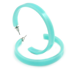 50mm Trendy Mint Acrylic/Plastic/Resin Hoop Earrings