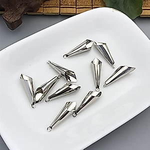 mollensiuer 100 Pcs Long Flower Bead Caps Hollow Bead Caps Spacers Cone Bead Caps Jewelry End Caps Spacer Beads Jewelry Findings Charms for Earring Pendant Neckalce Jewelry DIY Craft, Silver