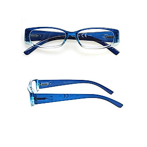 5 Pack Spring Hinge Reading Glasses Rectangular Fashion Quality Readers for Men and Women (5 Pack Mix, 3.0)