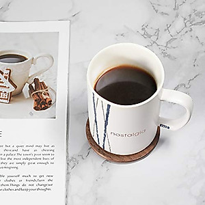 100% Natural Wood Coaster,Coffee Coaster, Beer Coaster.Walnut Dark Wood Coaster, 7-Piece Coaster Set, Holder Included (Black Walnut)