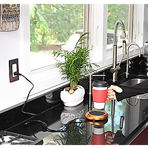 Home-X Mug Warmer, Desktop Heated Coffee & Tea - Candle & Wax Warmer (Silver Finish)