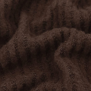 Solid Waffle Brush Poly Rayon Spandex Knit Fabric (1 Yard, Chocolate)