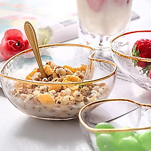 Standing Fruit Glass Bowl Heart Bowl For Fruits Salad Dessert Ice Cream