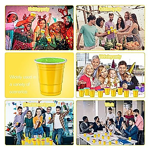 cssopenss 500 pcs 2 oz Plastic Shot Glasses yellow shot glasses disposable 2 oz yellow solo cups for drinking Tastings served Snacks Jello Tastings and Samples