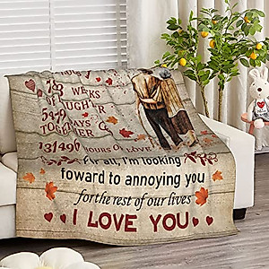 OWL QUEEN Gifts for 15th Anniversary Blanket 15th Wedding Anniversary 15 Years of Marriage Throw Blankets Gift for Husband Wife Couple Gifts for Dad Mom 50"x60"