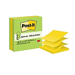 Post-it Pop-up Notes, 3x3 in, 3 Pads, America's #1 Favorite Sticky Notes, Floral Fantasy Collection, Bold Colors (Green, Yellow, Orange, Purple, Blue), Clean Removal, Recyclable (3301-3AU-FF)
