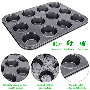 Awpeye Muffin Pan, Standard 12&6 Cup Cupcake Tin Non-Stick Bake Ware Bar Baking Pan and Jumbo Muffin Pans, 20PCS Silicon Cake Cup for Brownies, Cakes and Bar-Cookies