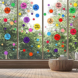 288 Pieces Polka Dot Wall Sticker Inspirational Wall Decal for Classroom Kids Motivational Quote Circle Wall Sticker Removable Lettering Positive Saying Sticker for Dance Yoga Gym Nursery (Classic)