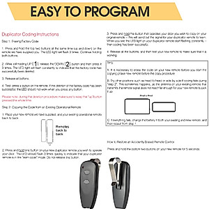 M3-2312 315 MHz 2-Button Garage Door Opener Remote Compatible with Marantec M4500e, M4700e, Martin DC3700, DC2500 with Sun Visor Clip, Gray, 2 Pack