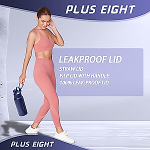 pluseight Sports Water Bottle, Insulated Water Bottle With Straw, Stainless Steel Water Bottle Wide Mouth for Sports, Gym or Office, BPA-Free Keep Cold 24H Hot 12H (Blue, 25 oz)