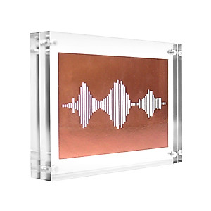 I LOVE YOU Sound Wave Prints - Bronze Foil Soundwave Art in Acrylic Frame Gift for 8th Wedding Anniversary, Birthday, Valentines Day Gift