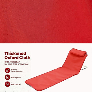 Leiky Life Portable Foldable Adjustable Waterproof Sand Resisstant Back Support Floor Pool Beach Tanning Camping Grass Lounge Chaise Chair