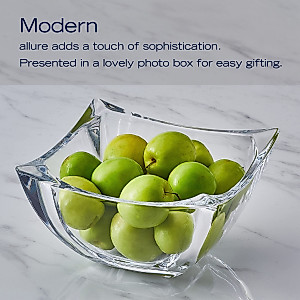 Mikasa Baron Crystal Square Bowl, Clear