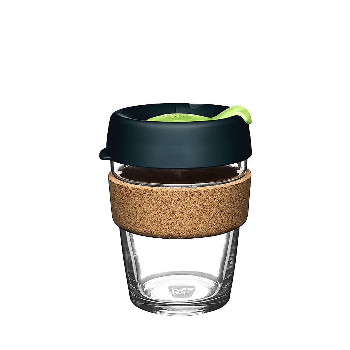 Keepcup Reusable Coffee Cup - Brew Tempered Glass and Natural Cork | M 12oz/340ml - Deep