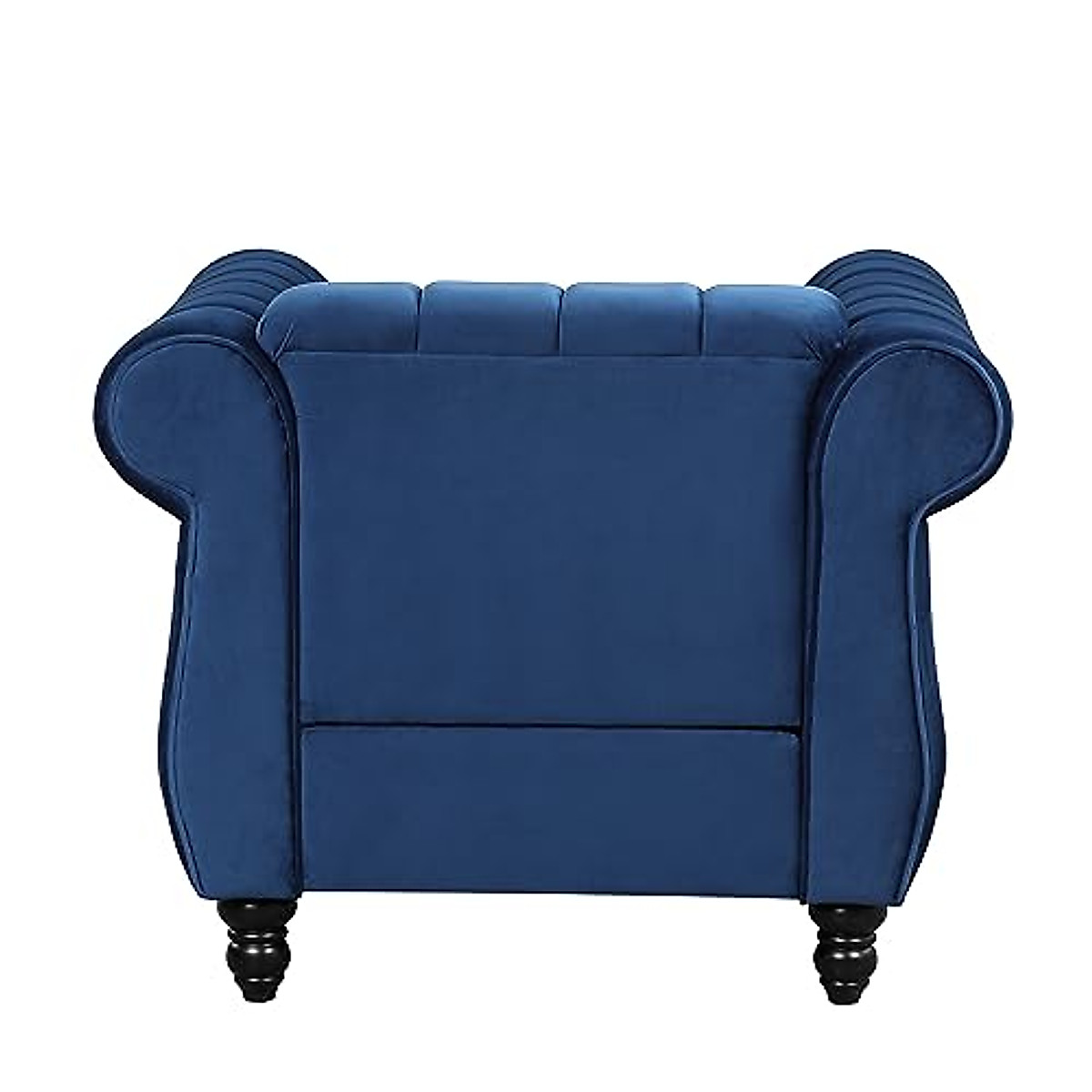 Merax, Blue 39" Modern Sofa Dutch Fluff Soft Upholstered Couch Loveseat with Solid Wood Legs for Living Room