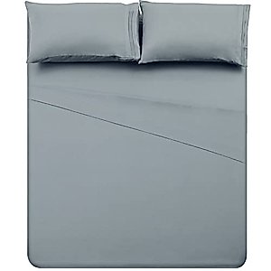 Marsail Queen Size Sheets Set 4pcs Extra Soft Cooling Bed Sheets Fine Brushed Microfiber Polyester Luxury Bedding Sheets Up to 16" Deep Pocket Light Grey
