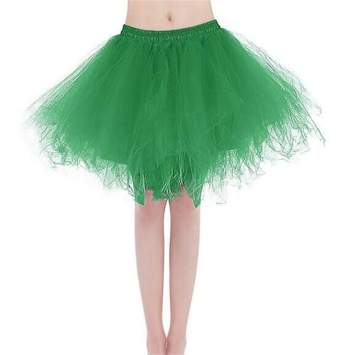 Adult Women 80's Plus Size Tutu Skirt Layered Tulle Petticoat Halloween Tutu Dark Green