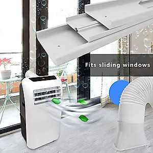 LEZIFU Portable Air Conditioner Window Kit with Hose, Adjustable Window Seal with 5.9 Inch Diameter 59" Length Hose for Vertical/Horizontal Window Kit