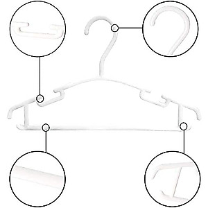 KEPLIN White Baby Hangers for Closet - 36 Pack, Plastic Nursery Hangers Space Saving Tubular Hangers, More Storage for Kids, Children, Clothes and Dresses