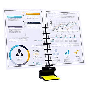 Note Tower Desktop Pro Document Holder - 2 Page Paper Holder, Easy Loading for Fast Typing, Displays Papers & Photos, Organizes Sticky Notes, Includes 50 Sheets 3"x3" Sticky Notes, Black
