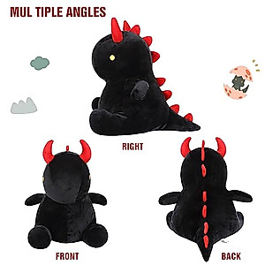 Ditucu Cute Dinosaur Plush 16 inch Large Dino Stuffed Animals Plushies Toys Super Soft Dolls Birthday Gifts for Kids Girls Boys Black