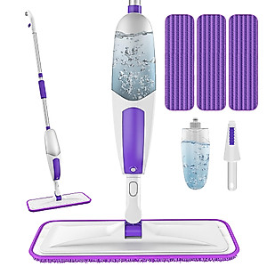 Microfiber Spray Mops for Floor Cleaning - SEVENMAX Floor Mop with 3 Washable Pads fit for Swiffer Powermop Dry Wet Mop for Wood Laminate Tile Ceramic Vinyl Flat Dust Mop for Hardwood Floor Cleaning